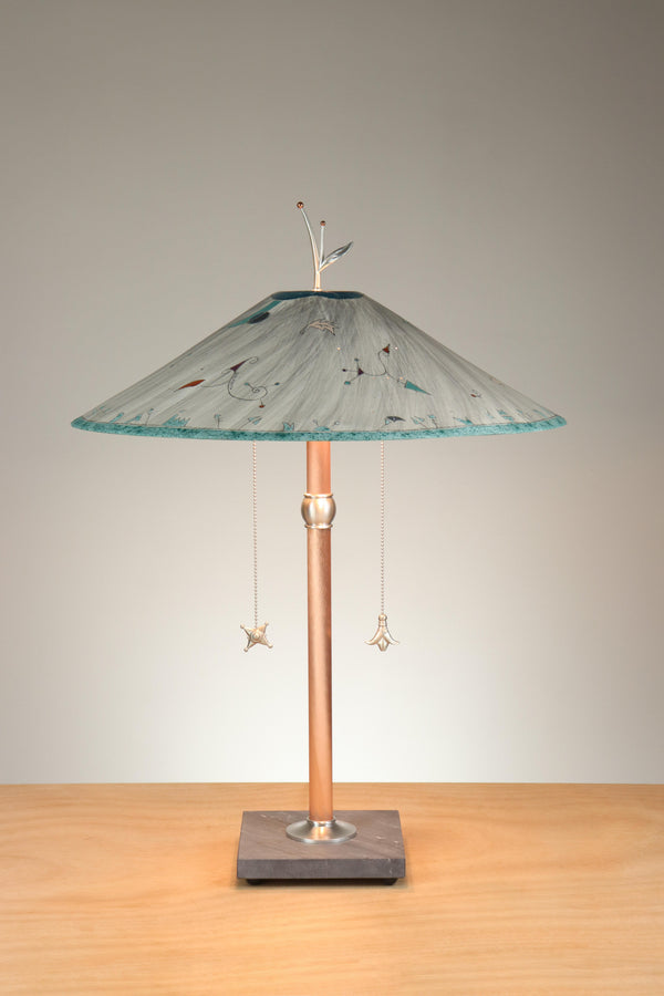 Copper Table Lamp with Large Wide Conical Ceramic Shade in Miro - Janna ...