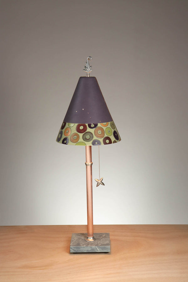 Copper Table Lamp with Small Conical Ceramic Shade in 4 Quarters ...
